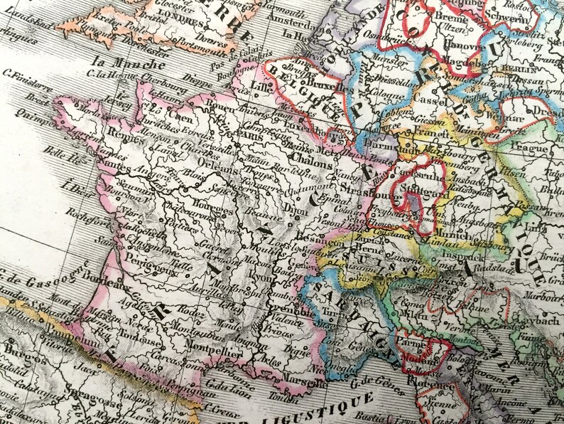 Antique 1832 Ancient Europe Map From JG Heck's Atlas Géographique ...