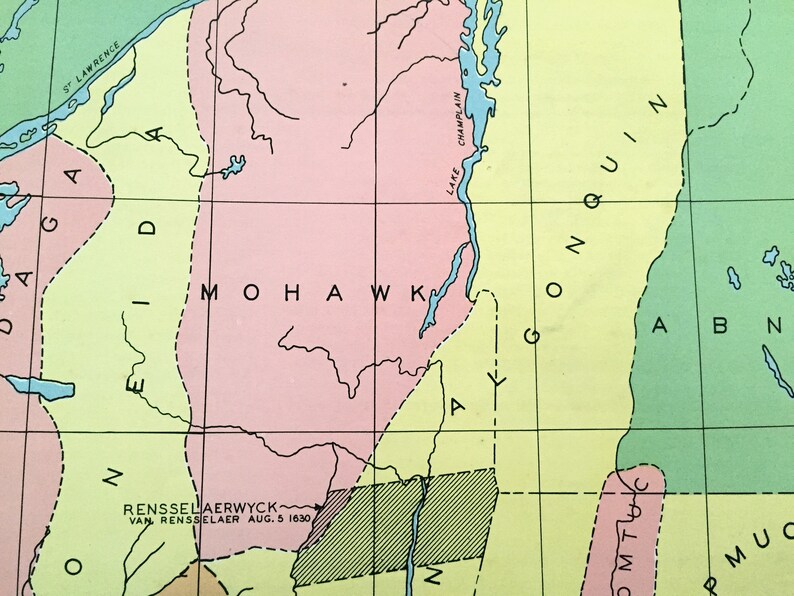 Antique 1941 New York Pre-colonial Map From WP Munger's - Etsy