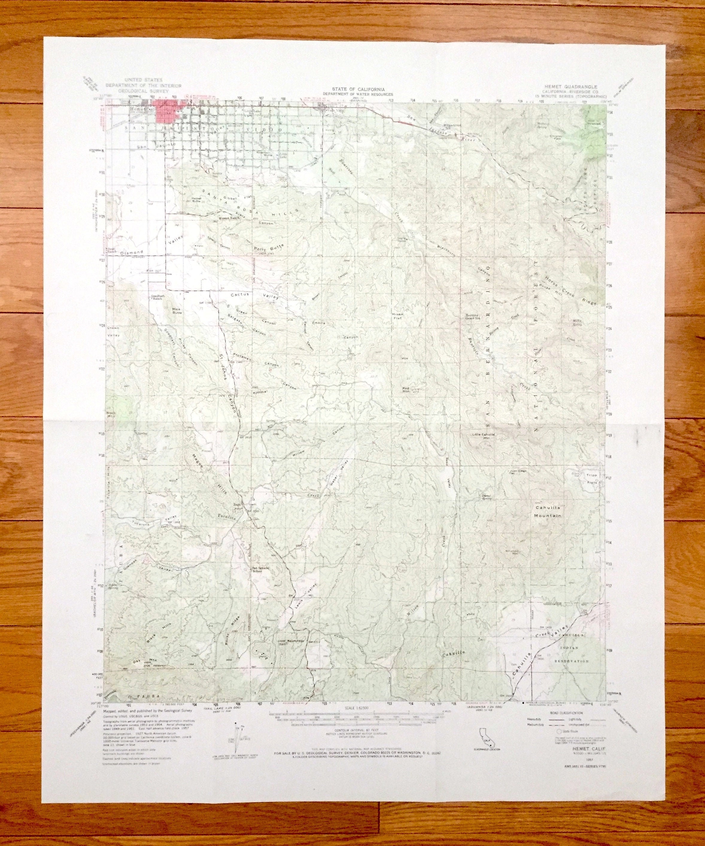 Antique Hemet California 1957 US Geological Survey - Etsy Australia