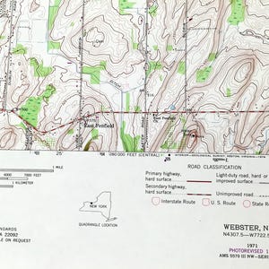 Antique Webster, New York 1971 US Geological Survey Topographic Map ...