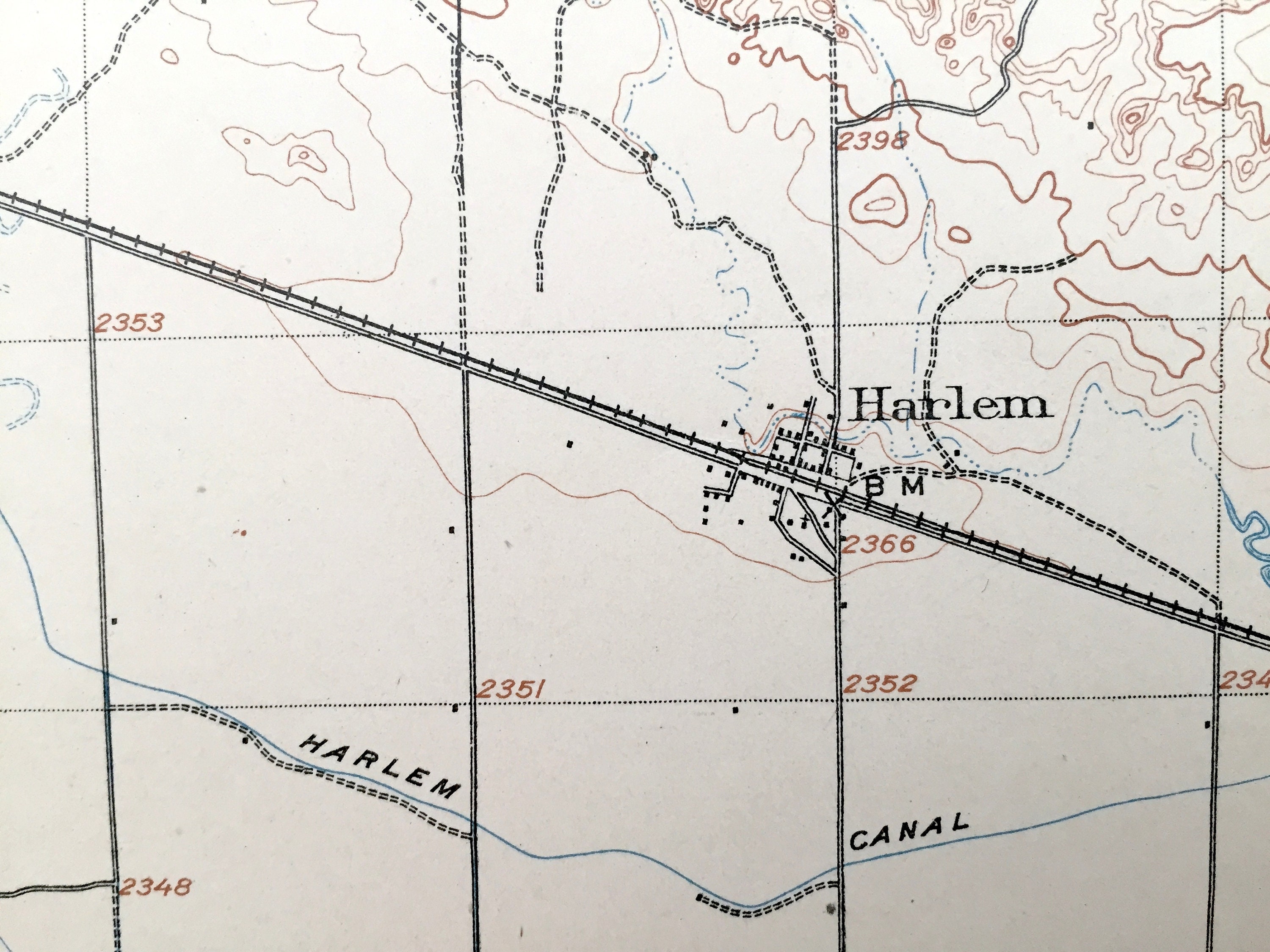 Antique Harlem, Montana 1905 US Geological Survey Topographic Map ...