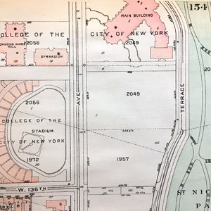 Antique Manhattan, New York City Map From Bromley's 1925 Manhattan Land ...