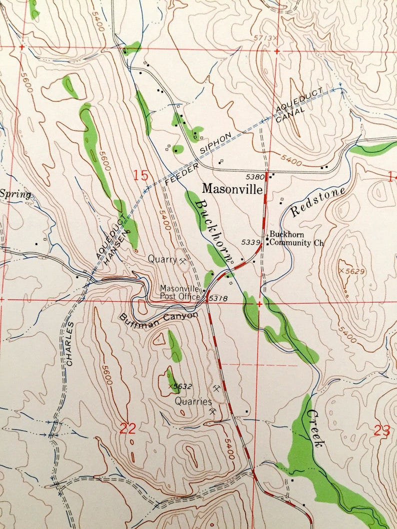 Antique Masonville, Colorado 1962 US Geological Survey Topographic Map ...
