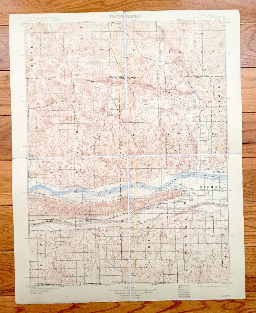 Antique Paxton, Nebraska 1901 US Geological Survey Topographic Map ...