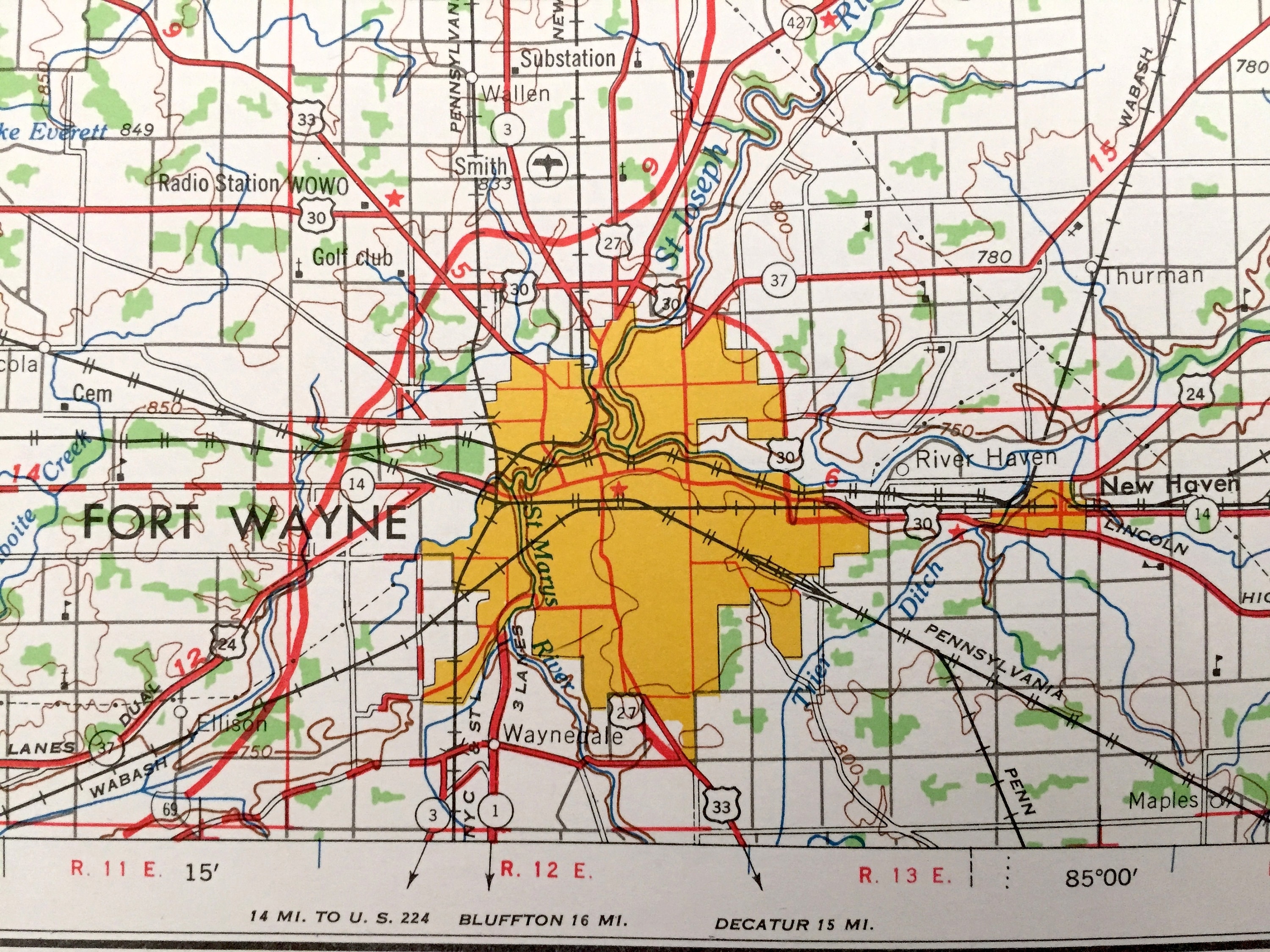 Antique Fort Wayne Indiana 1953 US Geological Survey - Etsy