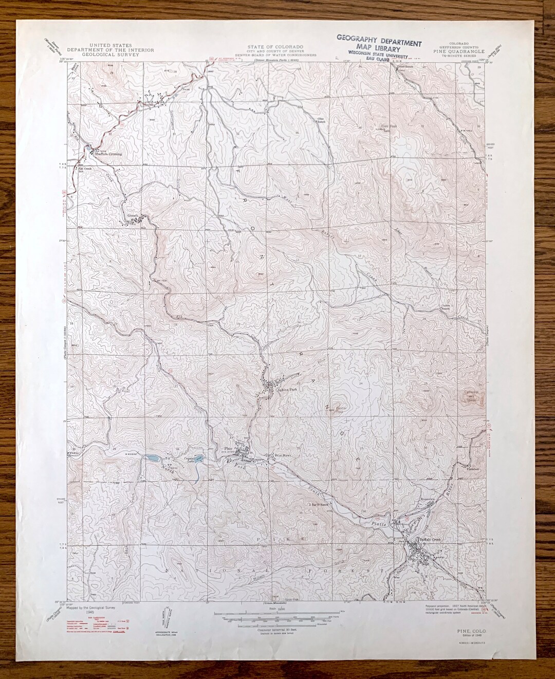 Antique Pine, Colorado 1948 US Geological Survey Topographic Map ...