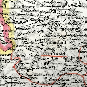 Antique 1835 Ancient Germany Map From JG Heck's Atlas Géographique ...