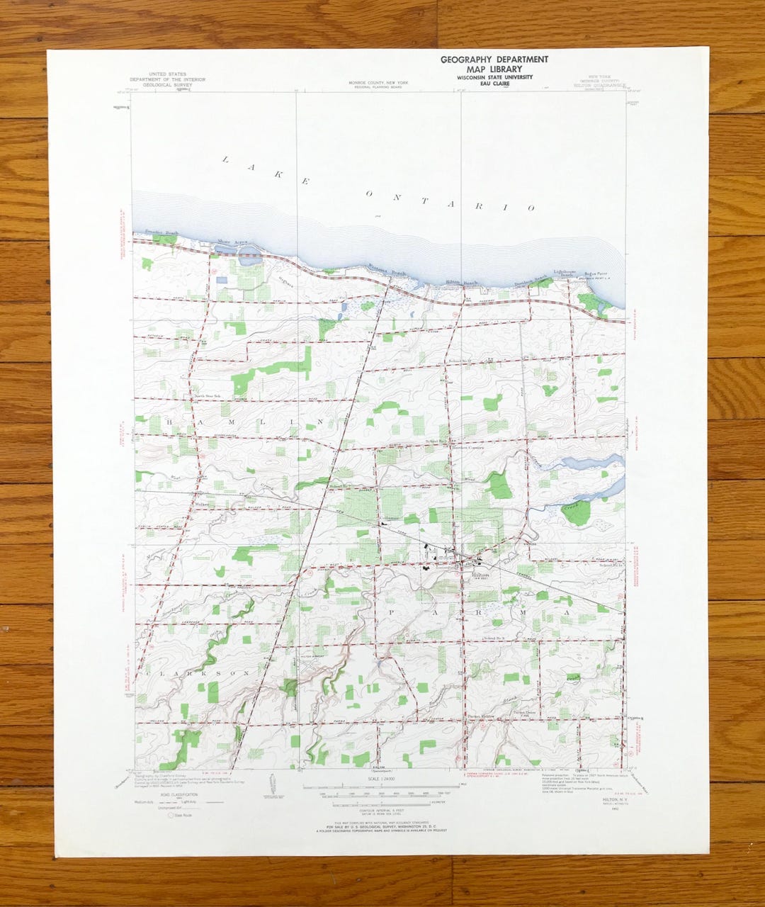 Antique Hilton, New York 1952 US Geological Survey Topographic Map ...
