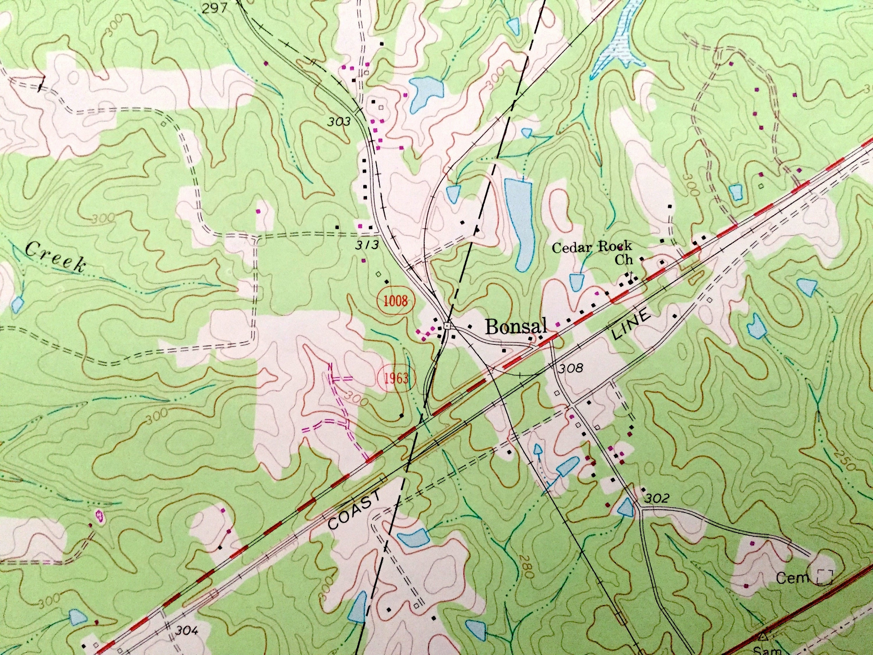 Antique New Hill North Carolina 1974 US Geological Survey | Etsy