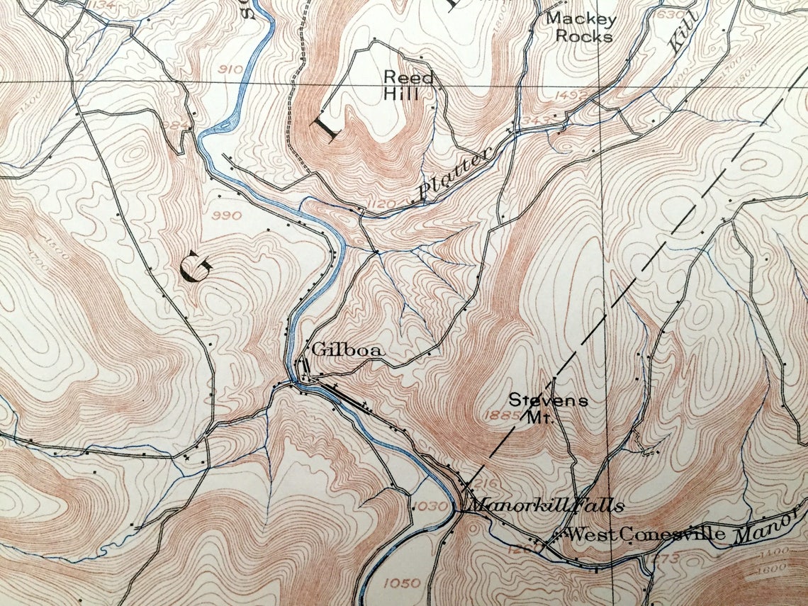 Antique Gilboa New York 1903 US Geological Survey Topographic | Etsy