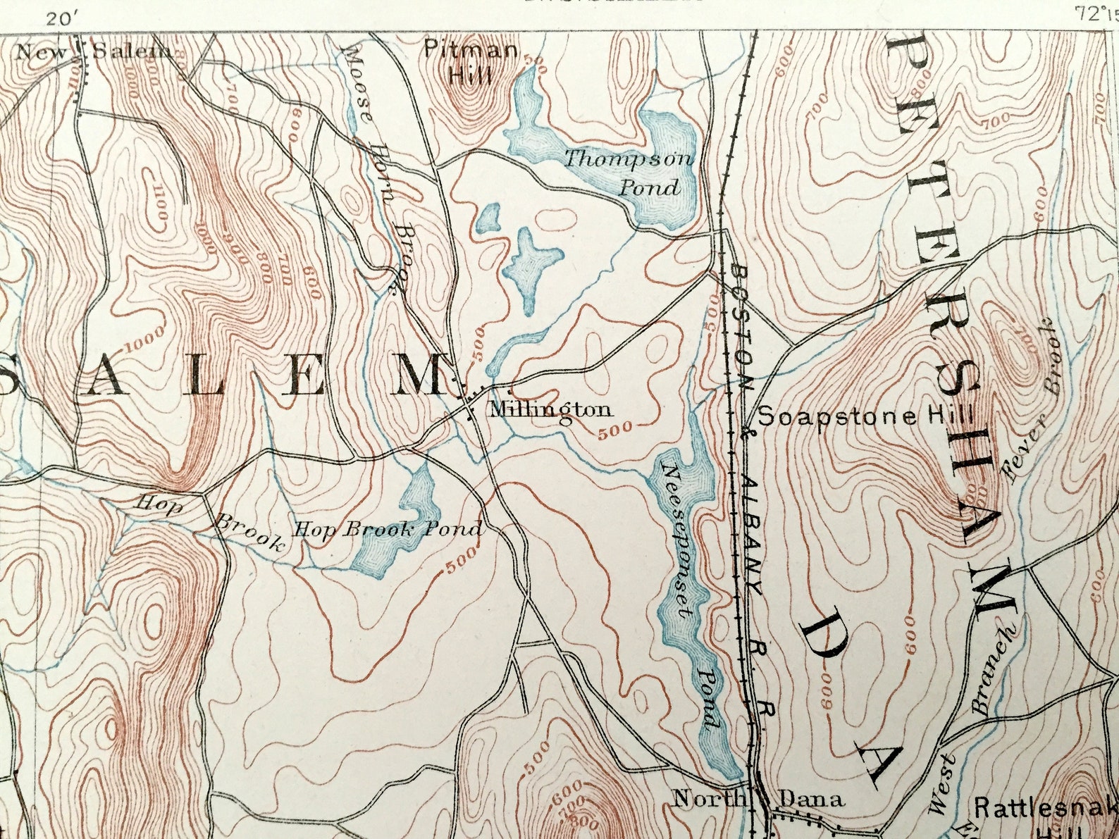 Antique Enfield Massachusetts BEFORE Quabbin Reservoir 1885 - Etsy