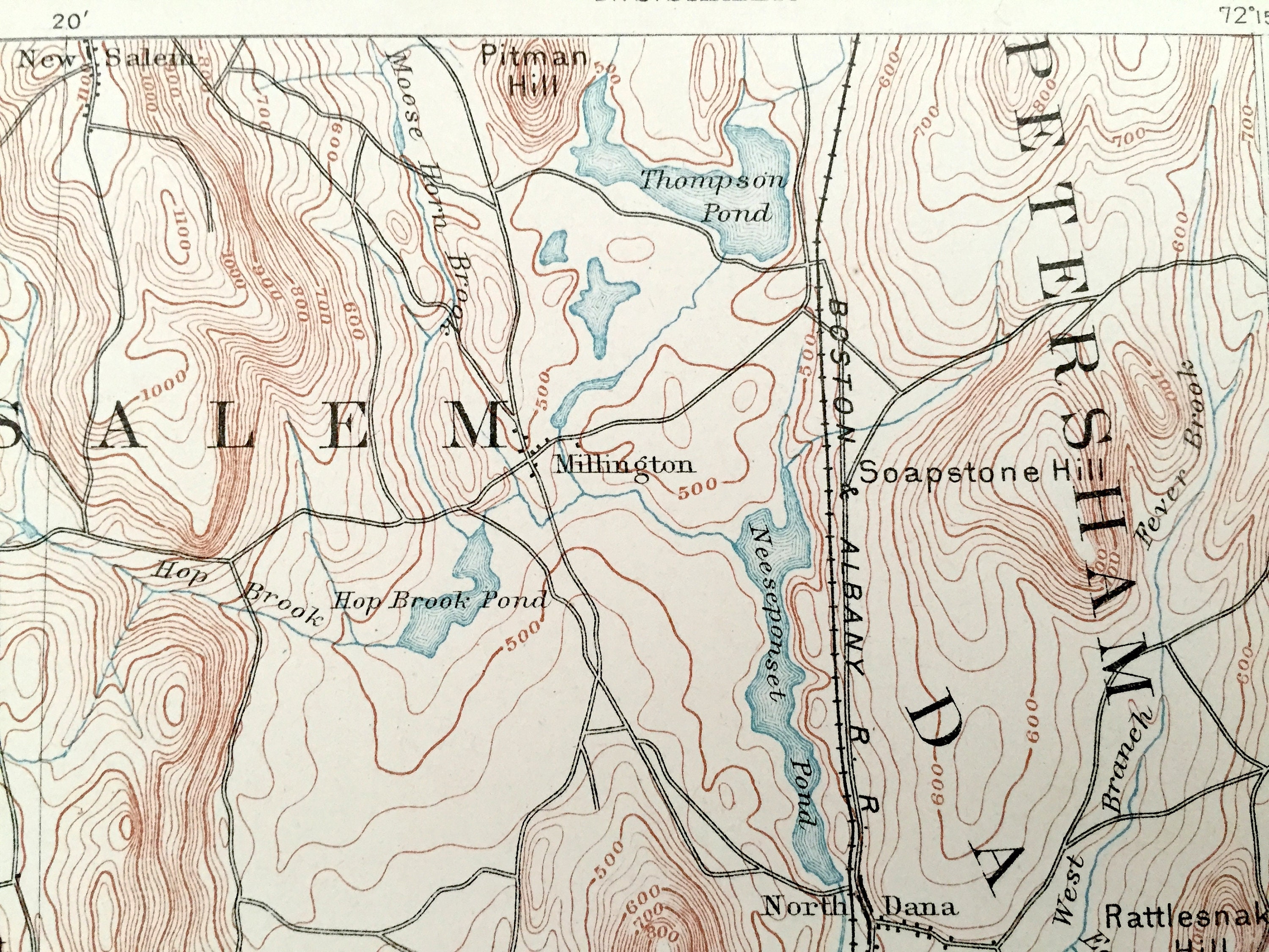 Antique Enfield, Massachusetts BEFORE Quabbin Reservoir 1885 US ...