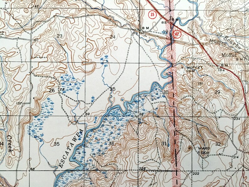Antique Wilmer, Alabama 1944 US Geological Survey Topographic Map ...