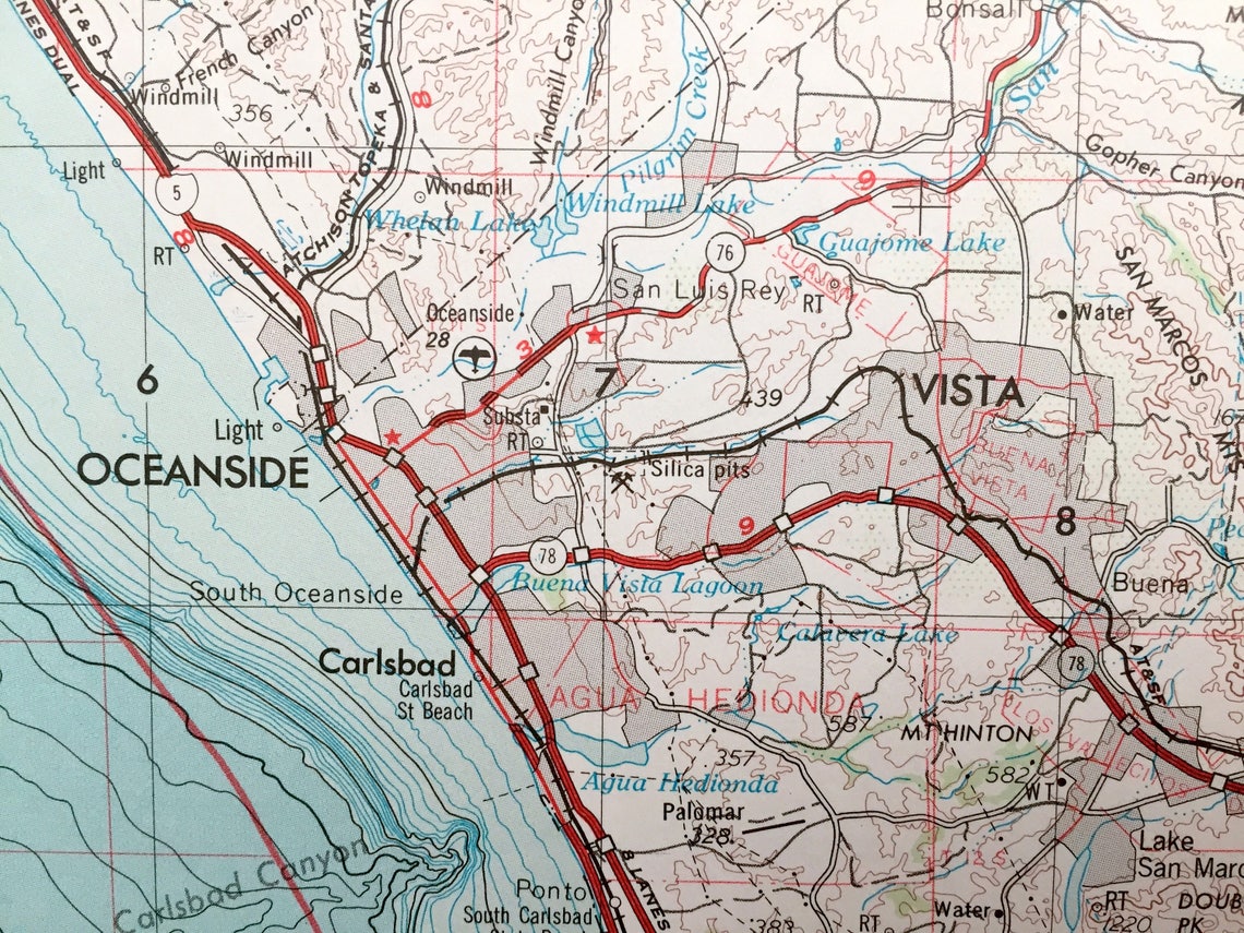 Antique Santa Ana California 1959 US Geological Survey - Etsy