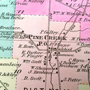 Antique 1874 Orange, New York Map From Pomeroy, Whitman & Co. Atlas of ...