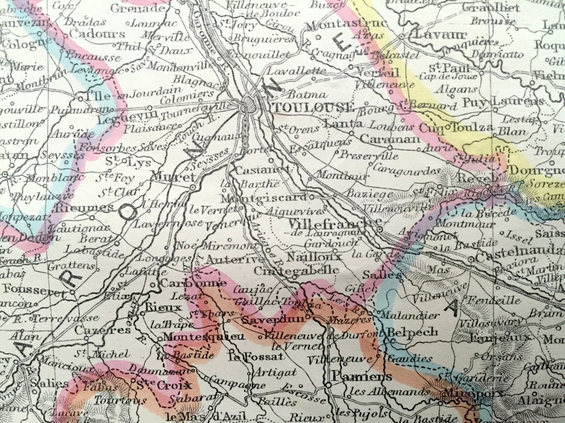 Antique 1863 France Map by Lowry & Weekly Dispatch Paris - Etsy