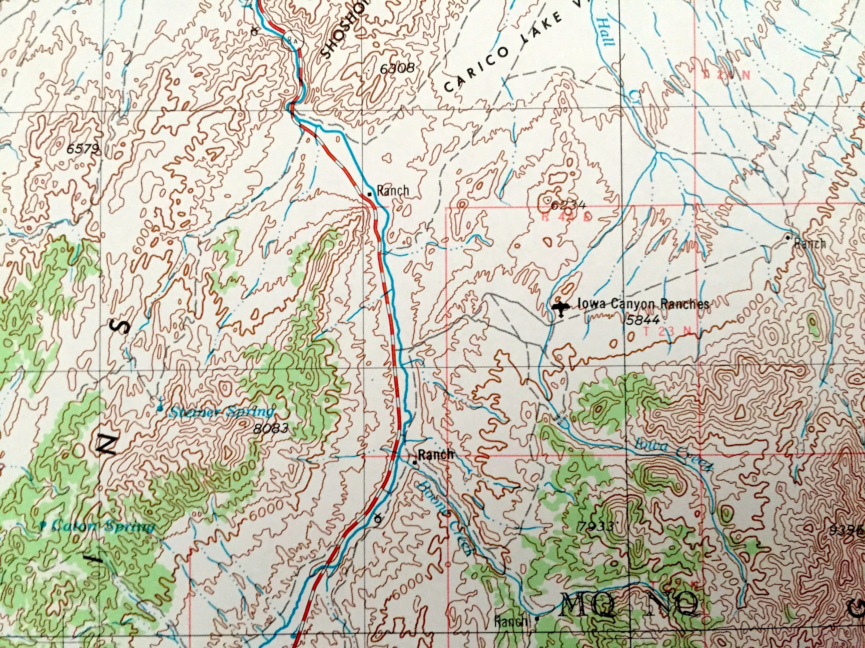 Antique Millett, Nevada 1955 US Geological Survey Topographic Map ...