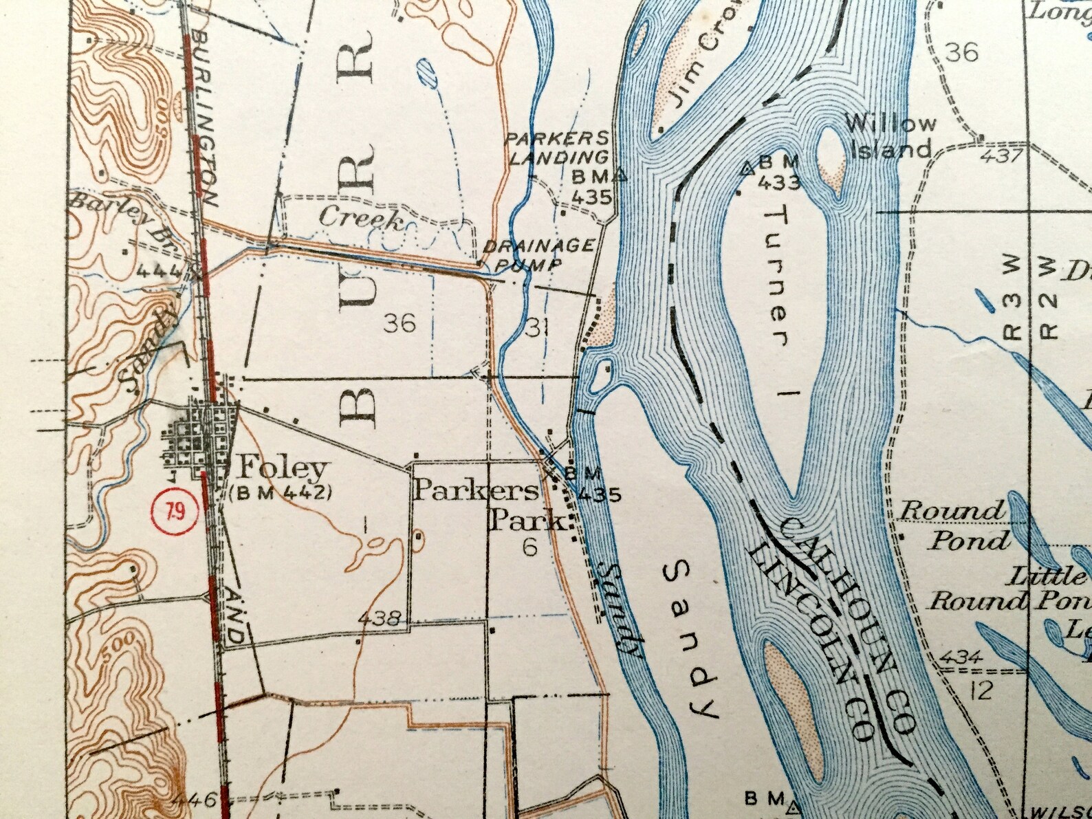 Antique Hardin, Illinois 1938 US Geological Survey Topographic Map ...