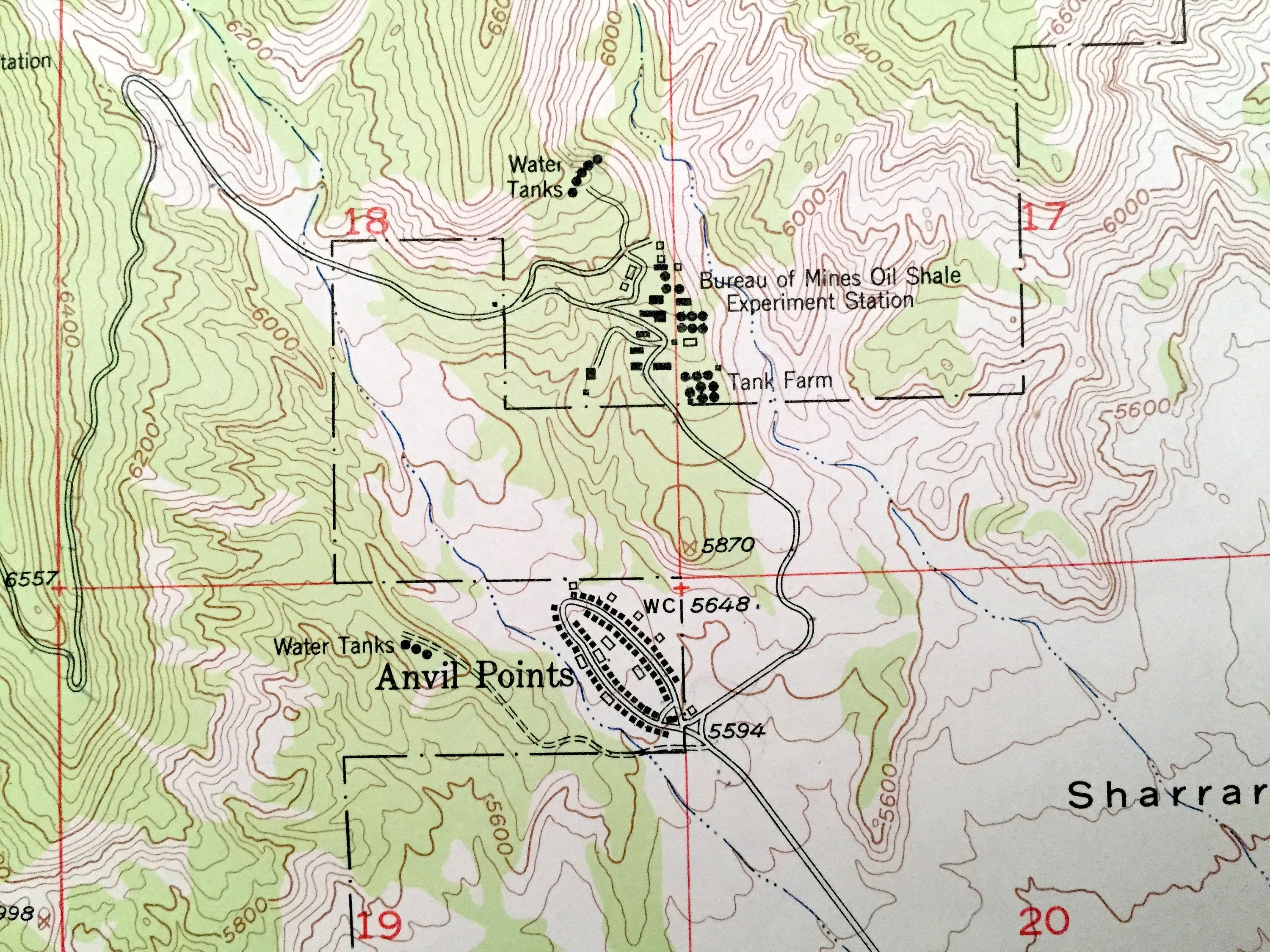 Antique Anvil Points, Colorado 1952 US Geological Survey Topographic ...
