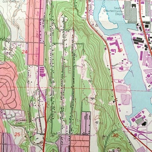 Antique Seattle, Washington 1949 US Geological Survey Topographic Map ...