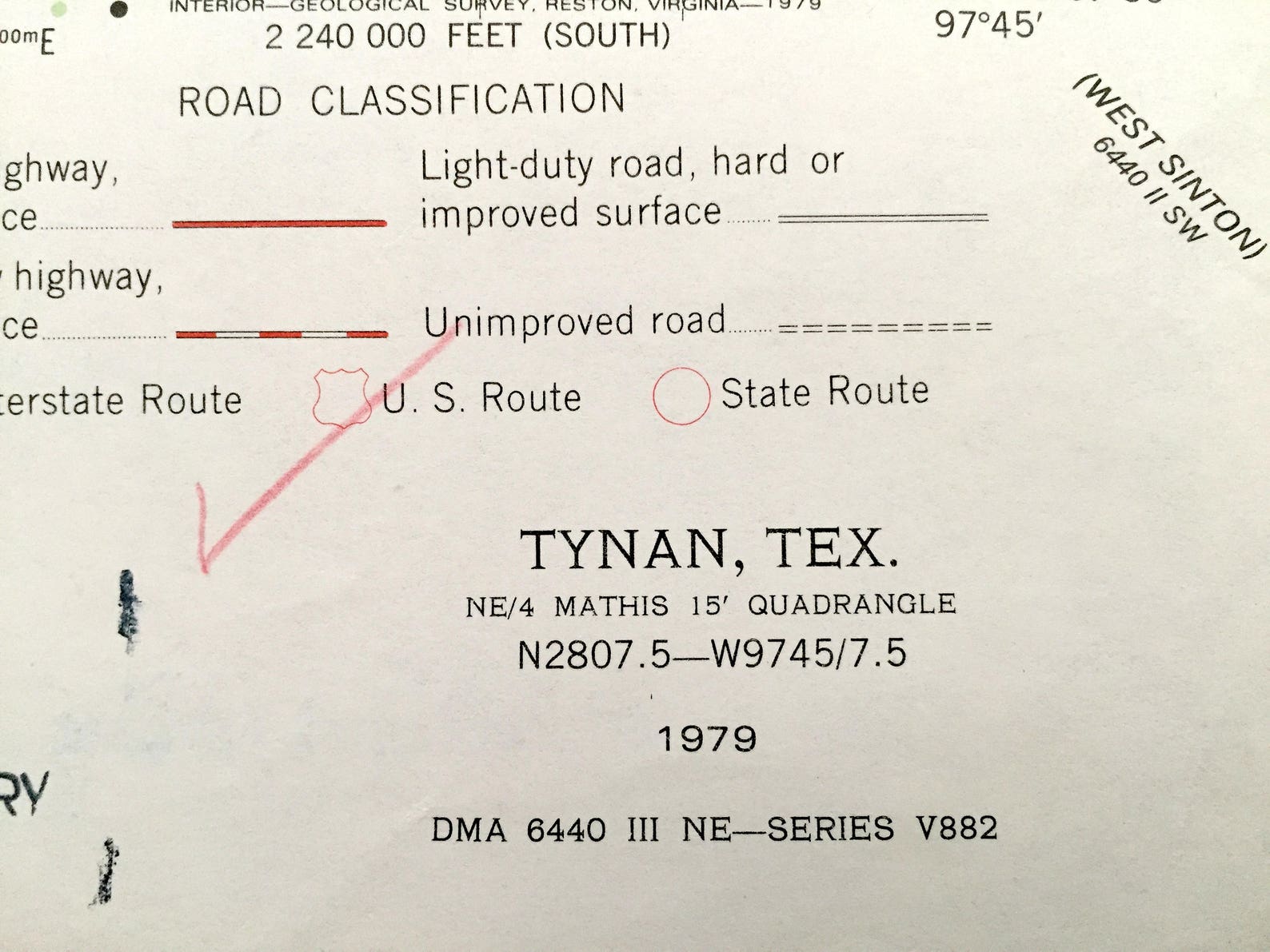Antique Tynan, Texas 1979 US Geological Survey Topographic Map ...