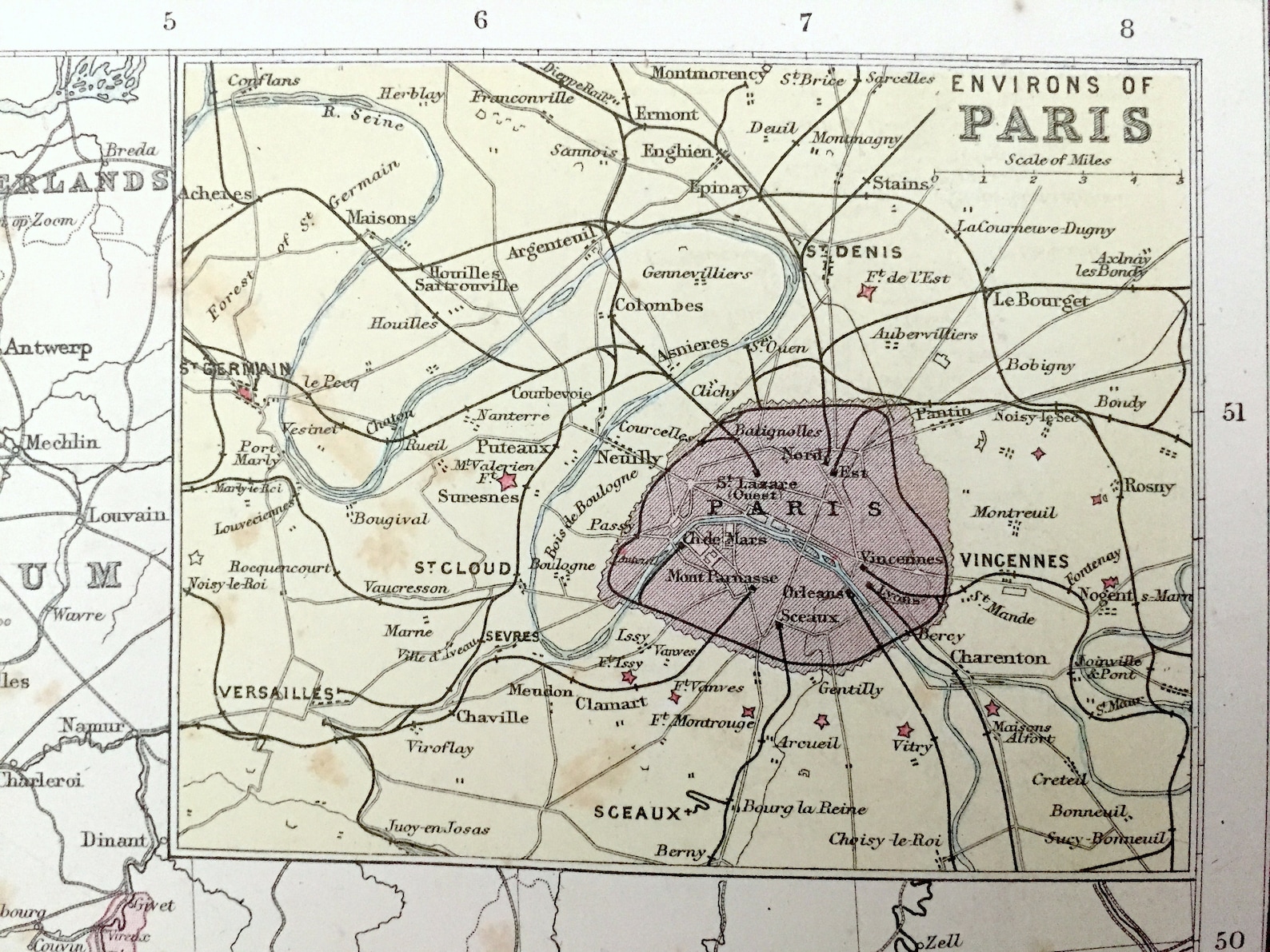 Antique 1888 France Map From A & C Black's World Atlas – Paris ...