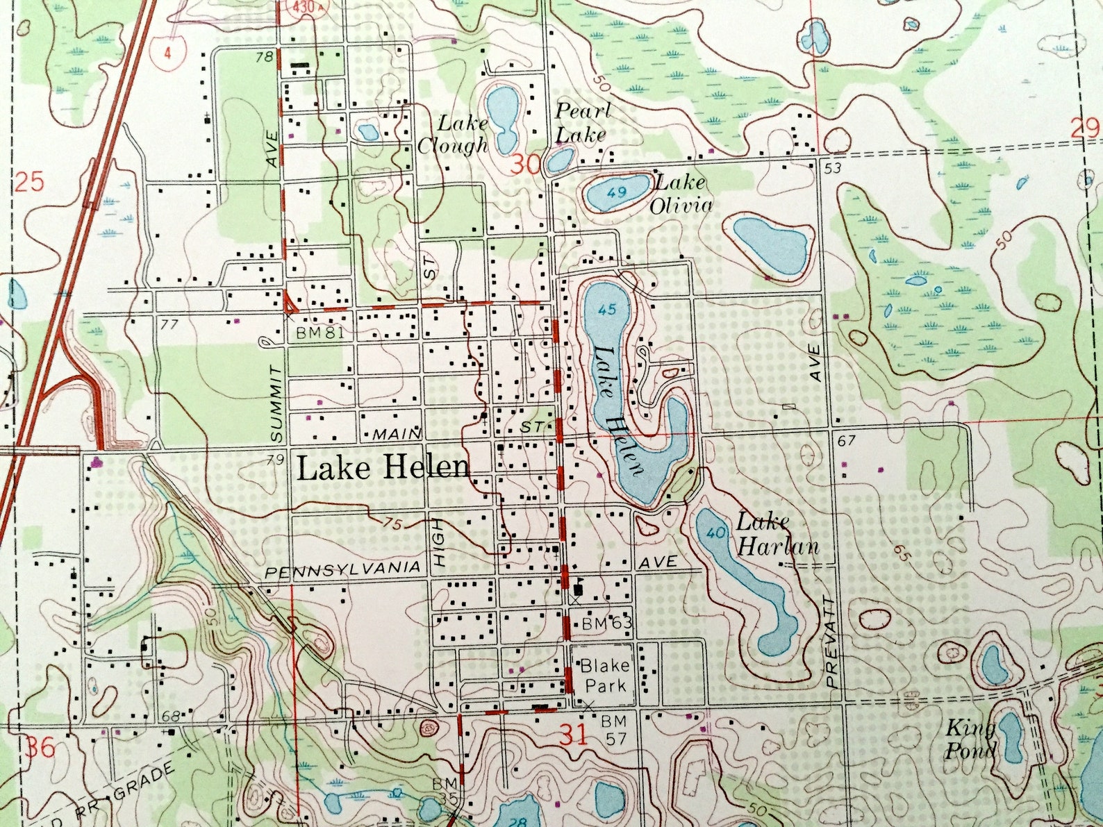 Antique Lake Helen, Florida 1966 US Geological Survey Topographic Map ...