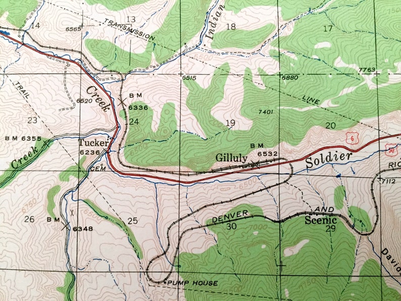 Antique Soldier Summit, Utah 1939 US Geological Survey Topographic Map ...