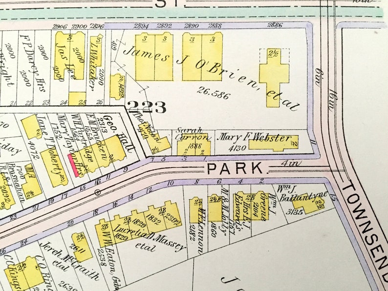 Antique 1906 Roxbury Massachusetts Map From Gw Bromley Atlas Etsy
