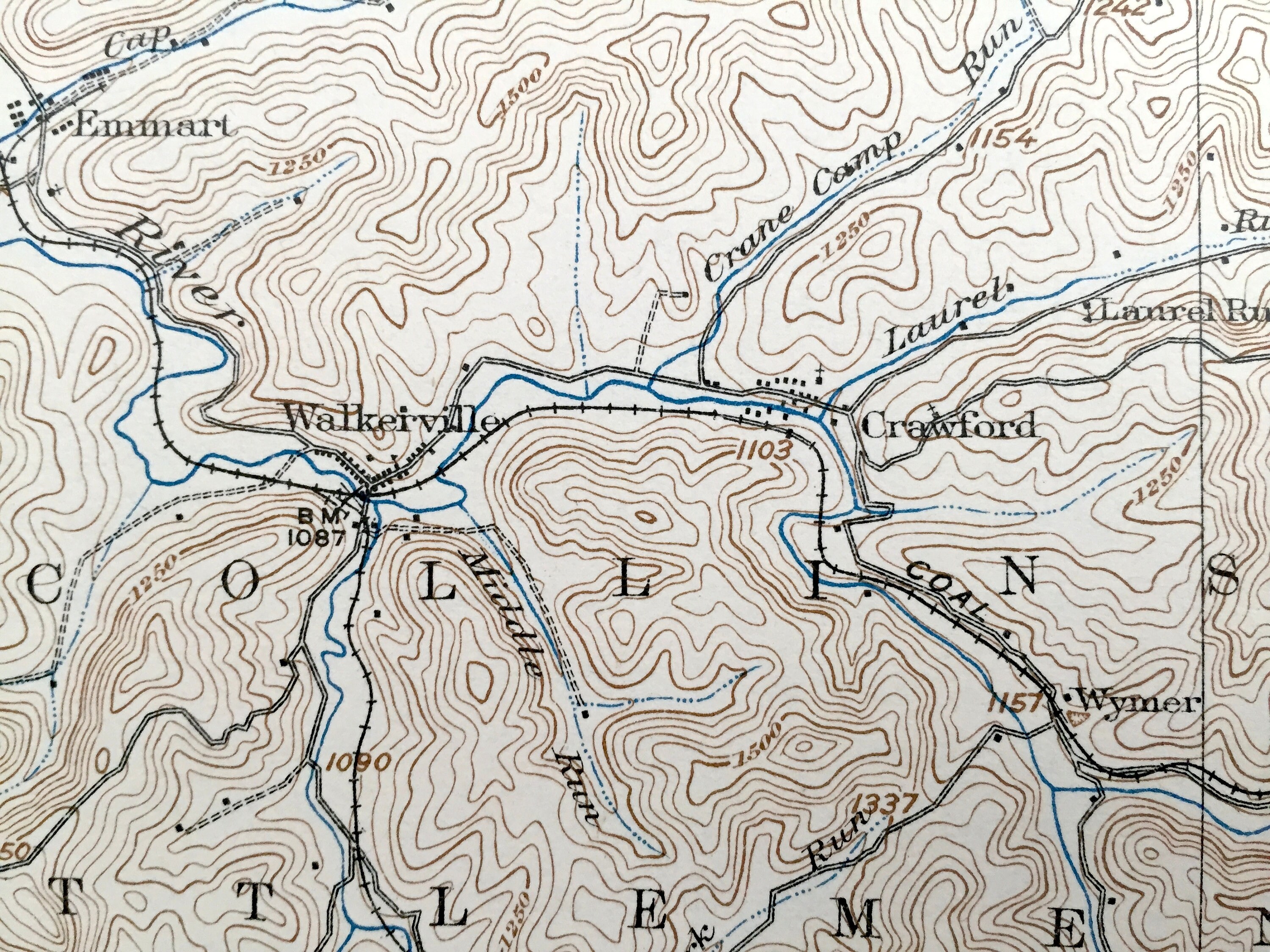Antique Crawford, West Virginia 1914 US Geological Survey Topographic ...