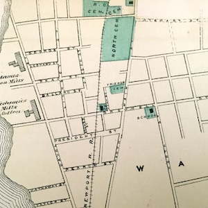 Antique 1871 City of Fall River, Massachusetts Map From F.W. Beers ...