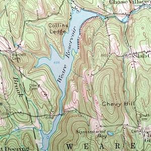 Antique Hillsboro, New Hampshire 1957 US Geological Survey Topographic ...
