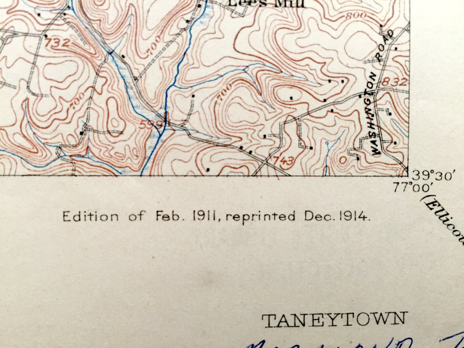 Antique Taneytown, Maryland 1911 US Geological Survey Topographic Map ...