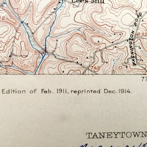 Antique Taneytown, Maryland 1911 US Geological Survey Topographic Map ...