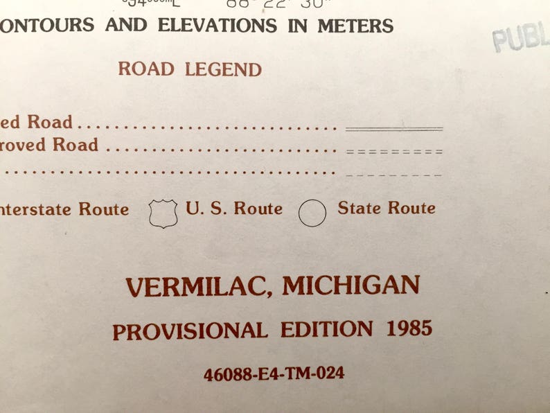 Antique Vermilac Michigan 1985 US Geological Survey | Etsy