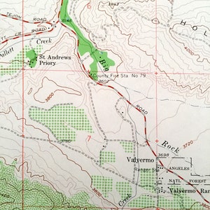 Antique Valyermo California 1958 US Geological Survey - Etsy