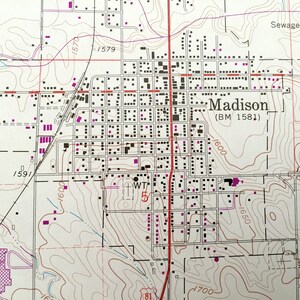 Antique Madison, Nebraska, 1963 US Geological Survey Topographic Map ...