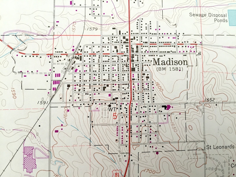Antique Madison Nebraska 1963 US Geological Survey - Etsy