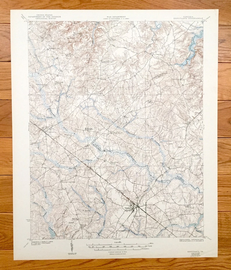Antique Disputanta Virginia 1919 US Geological Survey - Etsy