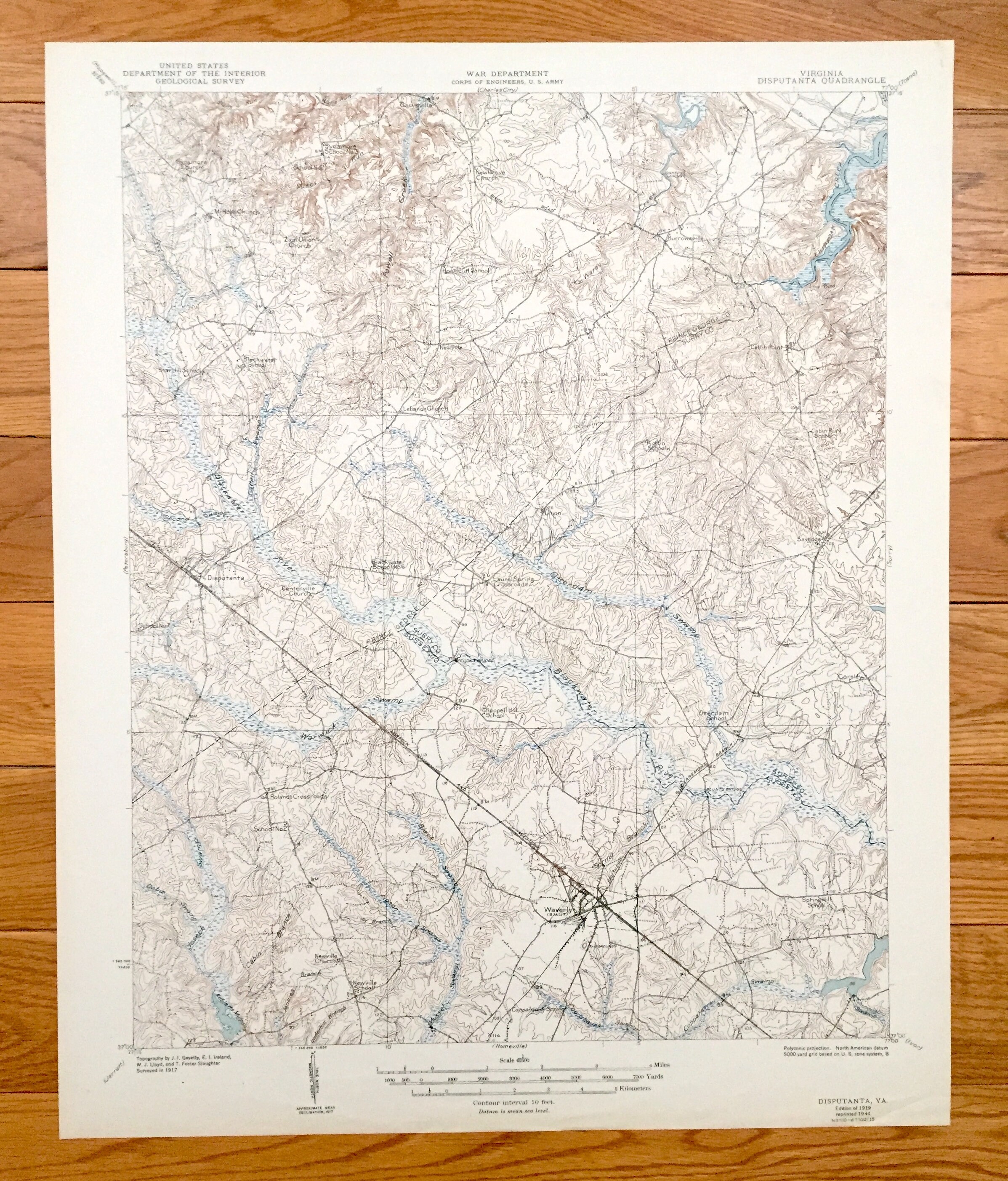 Antique Disputanta Virginia 1919 US Geological Survey | Etsy