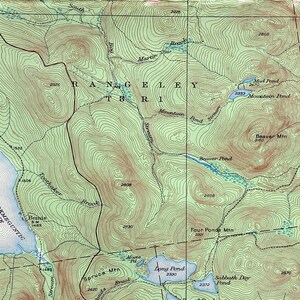Antique Rangeley Lake, Maine 1949 US Geological Survey Topographic Map – Mooselookmeguntic Lake ...
