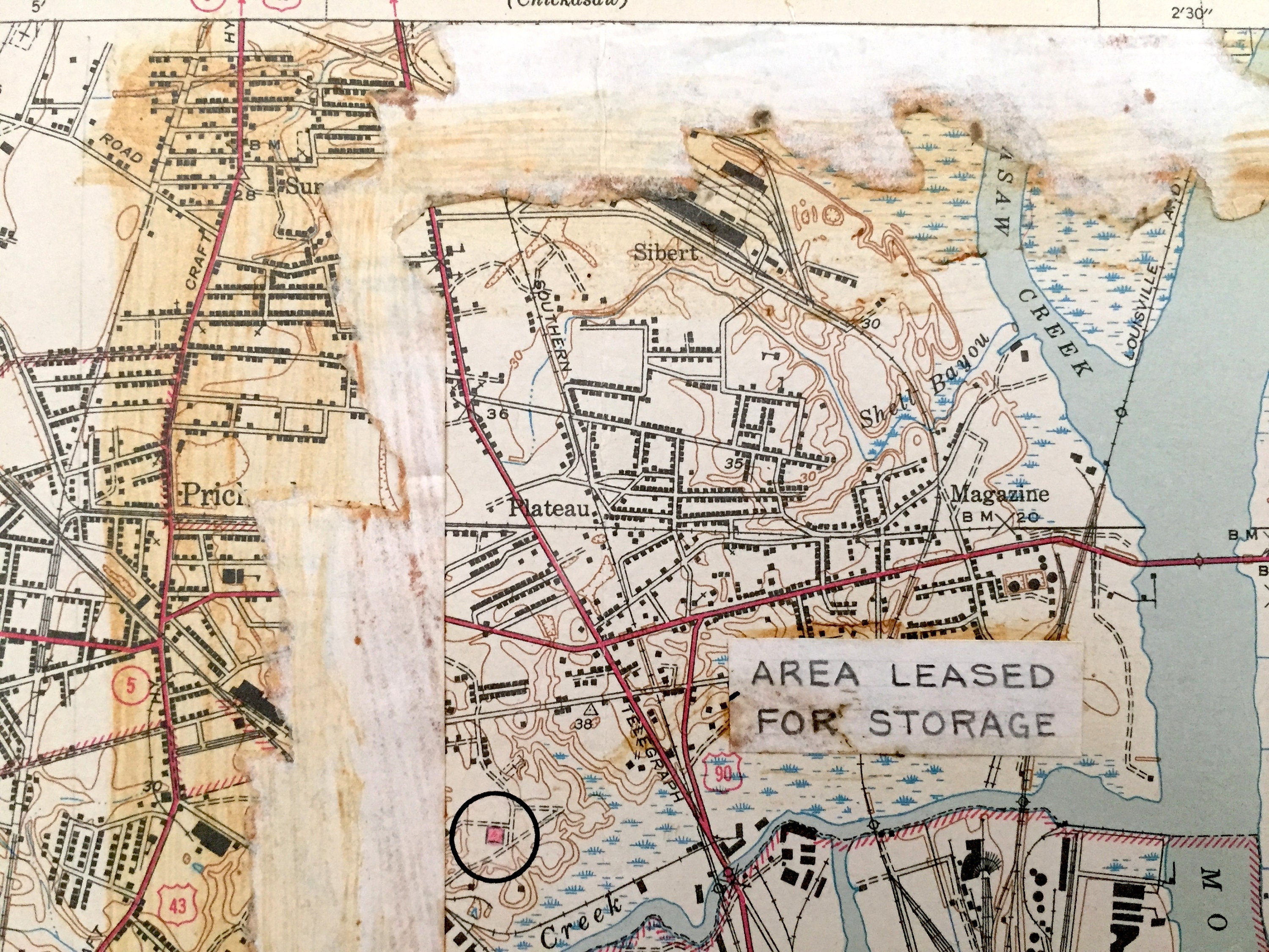 Antique Mobile, Alabama 1943 US Geological Survey Topographic Map ...