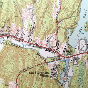 Antique Southbridge, Massachusetts 1952 US Geological Survey ...
