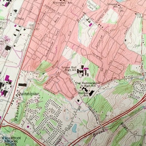 Antique Wallingford, Connecticut 1967 US Geological Survey Topographic ...
