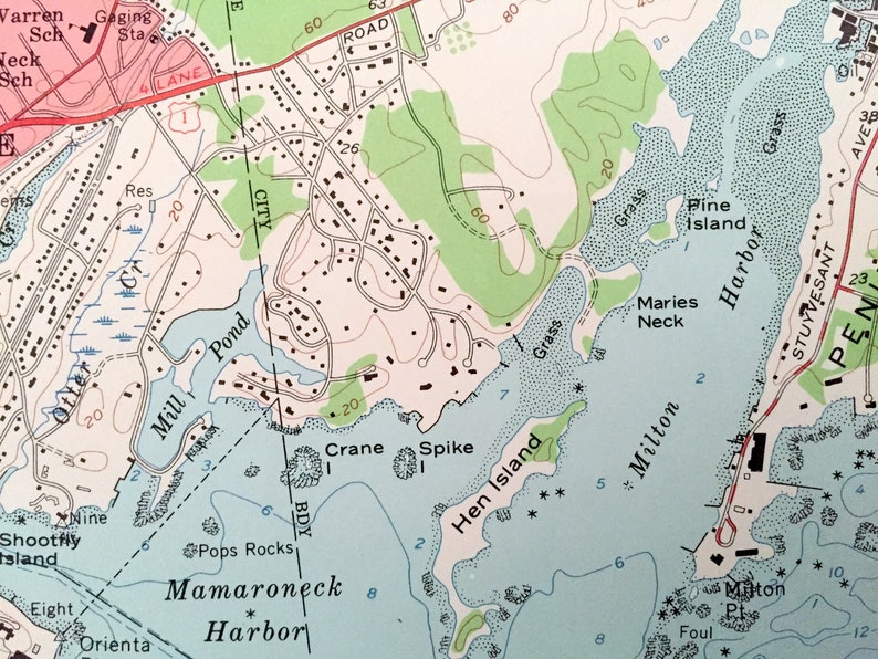Antique Mamaroneck New York 1955 US Geological Survey - Etsy