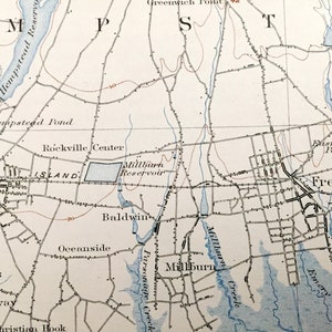 Antique Hempstead, New York 1903 US Geological Survey Topographic Map ...