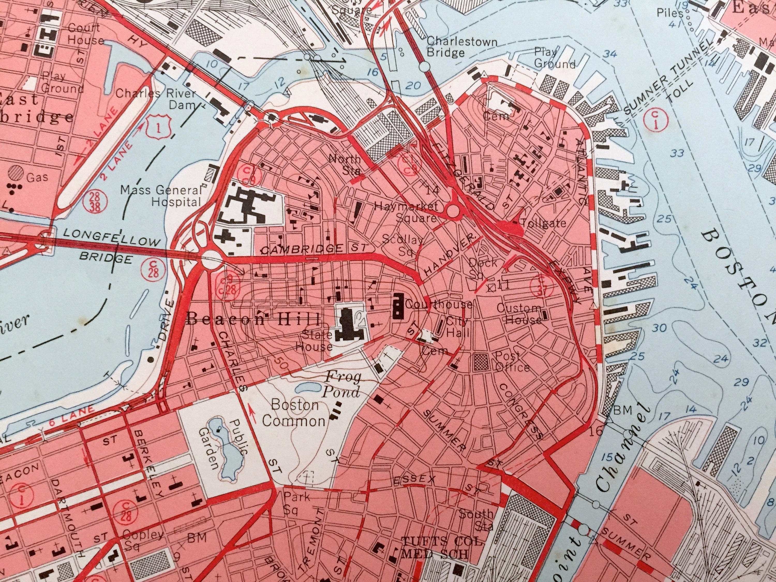 Antique Boston Massachusetts 1956 US Geological Survey | Etsy