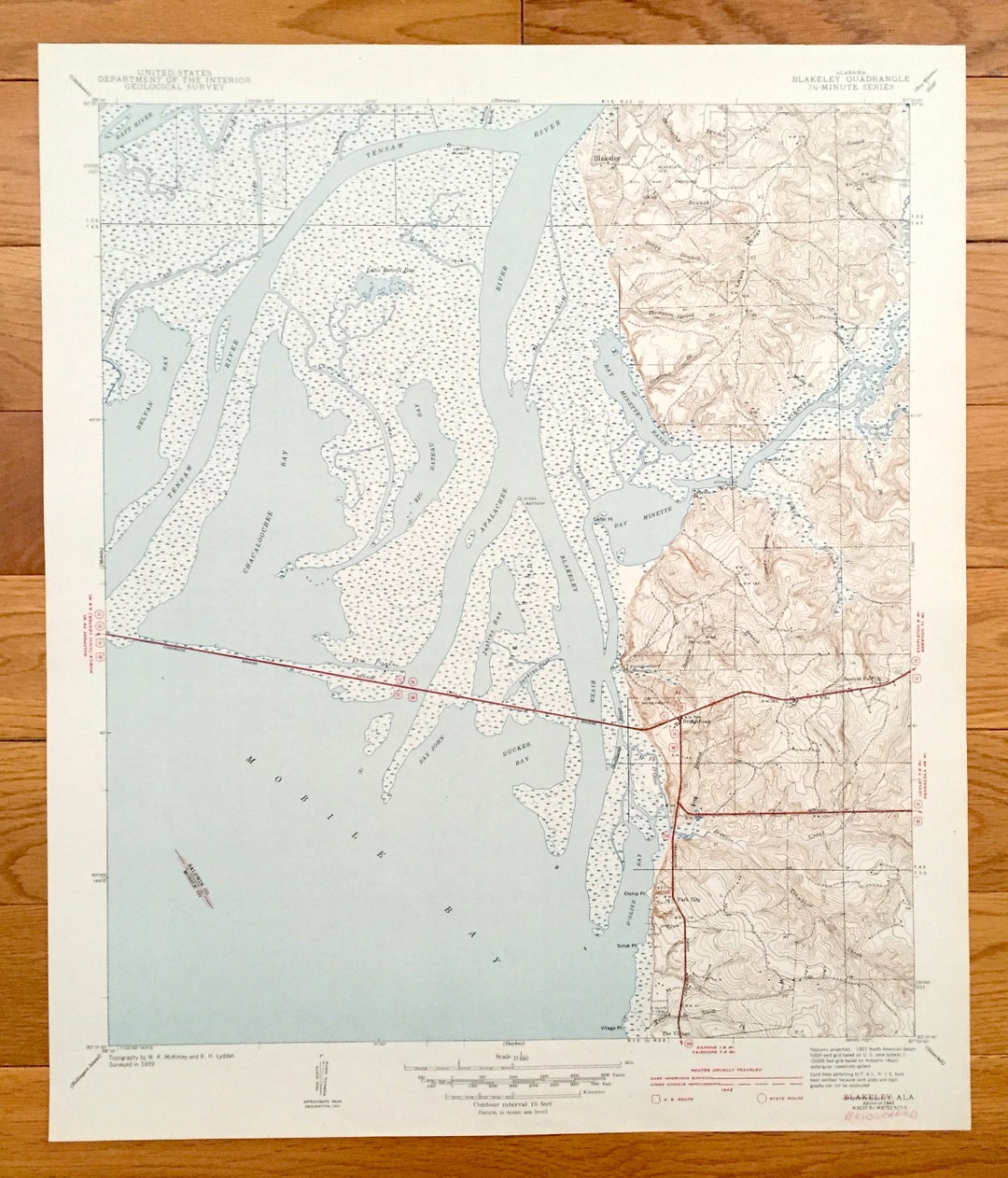 Antique Bridgehead, Alabama 1943 US Geological Survey Topographic Map ...
