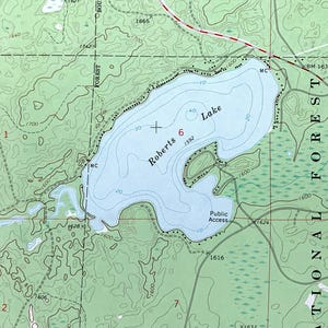 Antique Roberts Lake, Wisconsin 1973 US Geological Survey Topographic ...