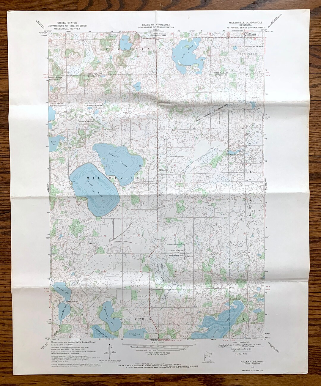 Antique Millerville, Minnesota 1969 US Geological Survey Topographic ...
